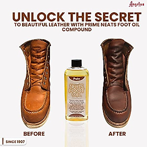 Angelus Brand Prime Neatsfoot Oil Compound Shoes Boots Leather Waterproof Softener Protector Conditioner 8 oz