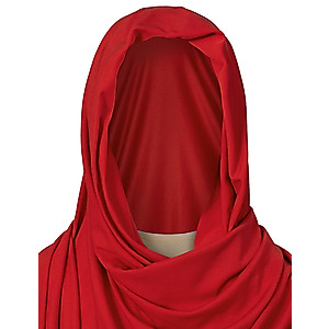 Kids Jesus Saint Religious Biblical Robe Fancy Dress Costume Wig Moustache Scarf Shawl Waist Rope set(Red 3-4 Years)
