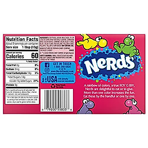 Nerds Candy, Rainbow, 5 Ounce Movie Theater Candy Boxes (Pack of 12)