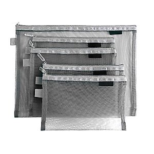 Topfinder Clear Cosmetic Bags Zip Makeup Mesh Bags Pencil Case Pouch Travel Toiletry Kit Set Storage Case (Grey)
