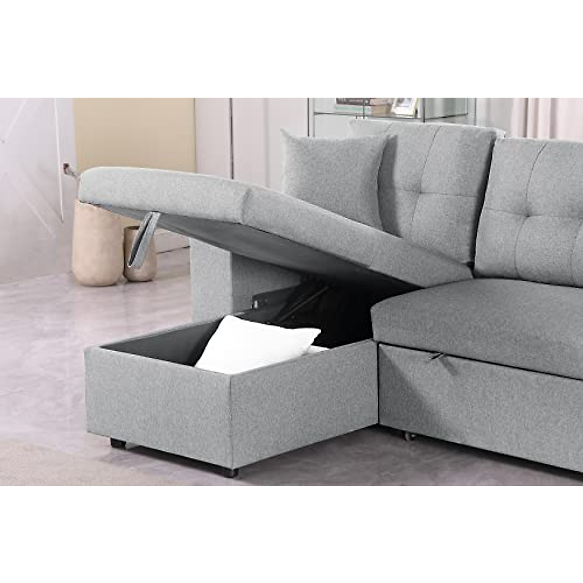 Devion Furniture Sue Sofabed, Light Gray