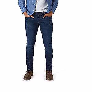 IZOD Men's Slim Fit Jeans - Breathable Cotton Non-Restrictive Comfort Durable Stretch Jeans - Stylish Denim Jeans for Men, Size 32W x 30L, Dark Harlow