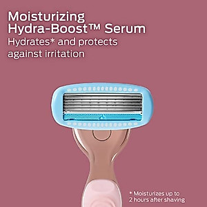 Schick Hydro Silk Moisturizing Razor for women, with premium Rose Gold Metal handle and 9 Cartridge Refills
