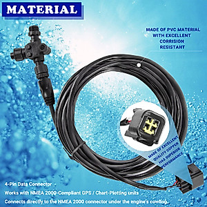 Replace for Yamaha Engine Interface Cable 000-0120-37, 3004.6865 NMEA 2000 Cable Connector and T Connector for Yamaha Outboard 2006-2023（4.5m/15ft）