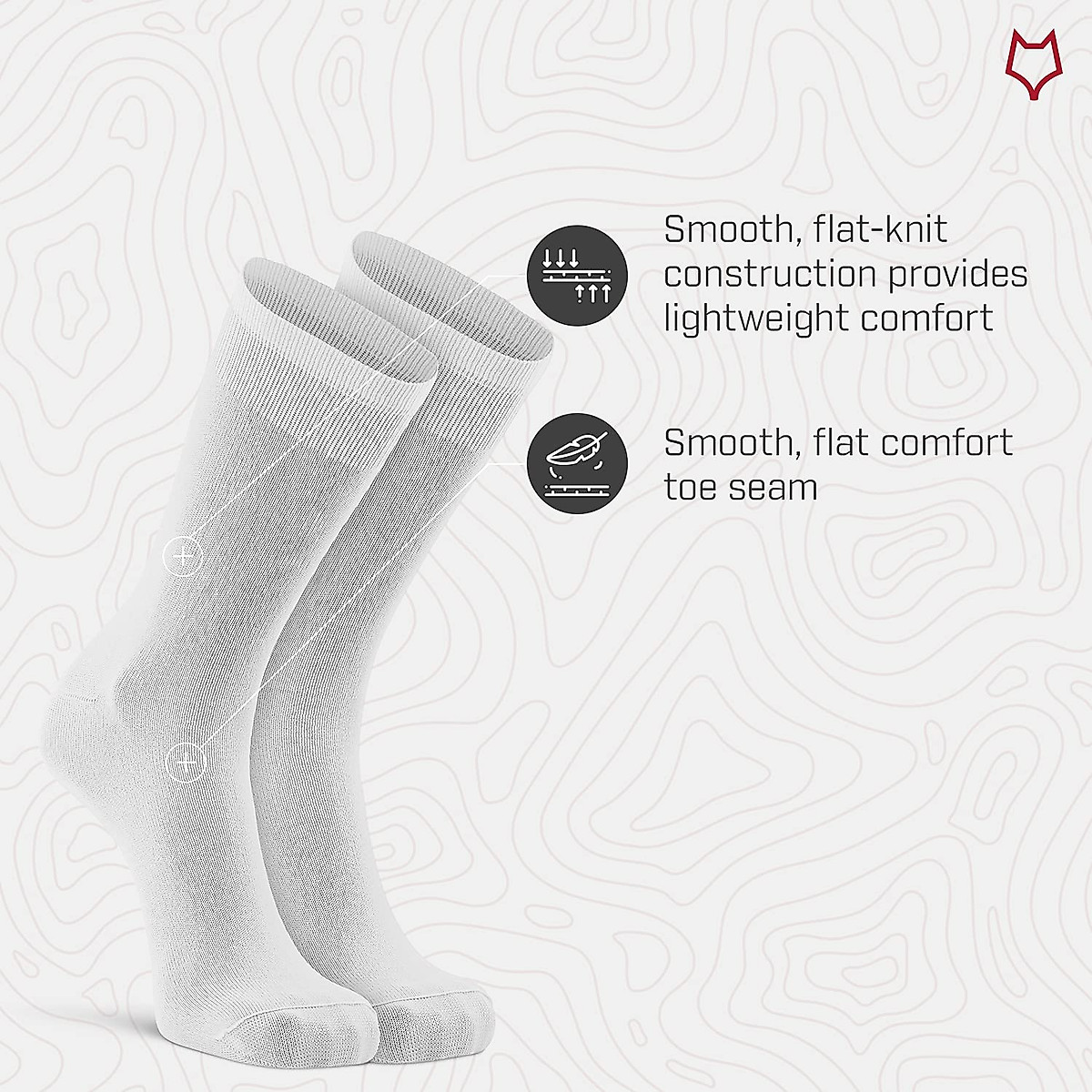 FoxRiver mens Wick Dry Auras Ultra-lightweight Liner Crew hiking socks, White, Large