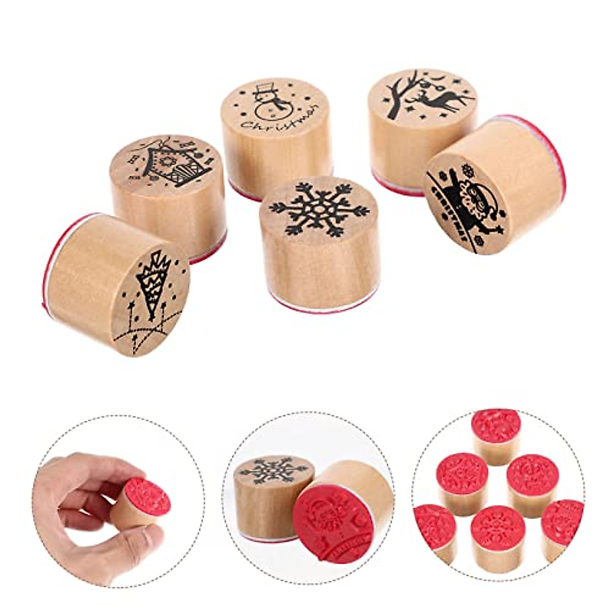 EXCEART Decorative 24 pcs Christmas Stamp Christmas Gifts stampers for Wooden playset Scrapbook Seal Cartoon Stamps Playthings DIY Stampers Stampers Portable Gift Bag