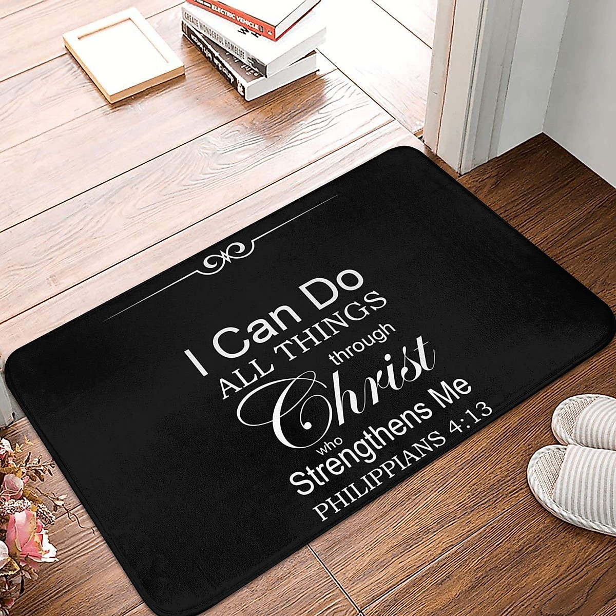 Door Mat Front Philippians 4 13 Anti-Skid Absorbent Front and Rear Door Mats 16x24 inche