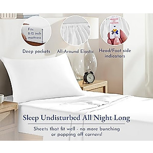 California Design Den Soft 100% Cotton Sheets Twin-XL Bed Sheet Set with Deep Pockets, 3 Pc Extra Long Twin Cooling Sheets with Sateen Weave (White)