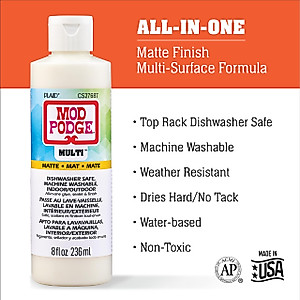 Mod Podge Matte Multi-Surface All-in-One Glue, Sealer, and Finish, Perfect for Indoor and Outdoor Arts and Crafts Projects, CS27687