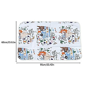 OKOVO Urine Pad,Baby Changing Nappies Pad,Waterproof Baby Cotton Urine Mat,Breathable Newborn Baby Mattress Urine Infant Diaper Pad, Nappy Urine Diaper Cover (Fox and Bird)
