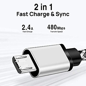 Deegotech Micro USB Cable, 10ft 3-Pack Extra Long Android Charger Cable, Nylon Braided Phone Charger Cords Fast Charging for Samsung Galaxy S7 Edge S6 S5, Android Phone, LG