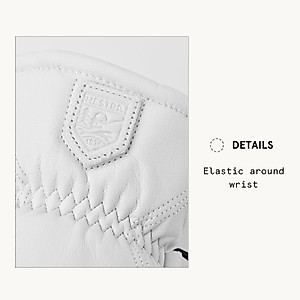 Hestra Winter Ski Gloves: Mens and Womens Leather Box Cold Weather Mittens, Off White, 7