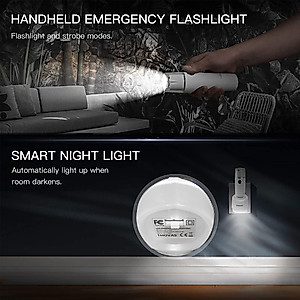 THOVAS Emergency FlashLight, Multi-Function LED Power Failure Light, Handheld Light, Rechargeable Flashlight, Plug-in Night light, 3-in-1 Power Failure Flashlights, Lighting Sensor Night Light, 3 Pack