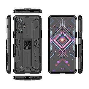 Compatible with Redmi K40 Gaming 5G Case,Shockproof Case Compatible with Xiaomi Redmi K40 Gaming 5G Case 2 in 1 Protective Cover Black