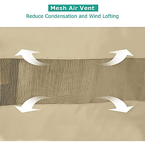 SunPatio Outdoor Chair Covers 2 Pack, Heavy Duty Waterproof Patio Lounge Deep Seat Chair Covers, All Weather Protection Lawn Chair Covers for Outdoor Furniture, 34" L x 37" W x 36"/25'' H, Beige