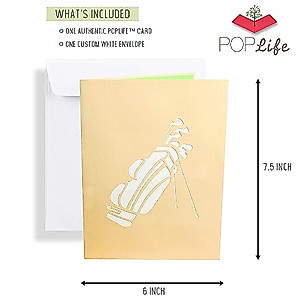 PopLife Golf Clubs 3D Father’s Day Pop Up Card - Happy Anniversary, Hole-in-One Retirement Gift, Valentine's Day card for Him, Birthday - Golfing Gift for Husband, Card for Golfers - for Son, Dad
