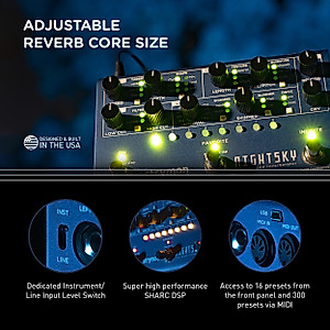 Strymon NightSky Time-Warped Reverberator Reverb Guitar Effects Pedal for Electric and Acoustic Guitar, Synths, Vocals and Keyboards