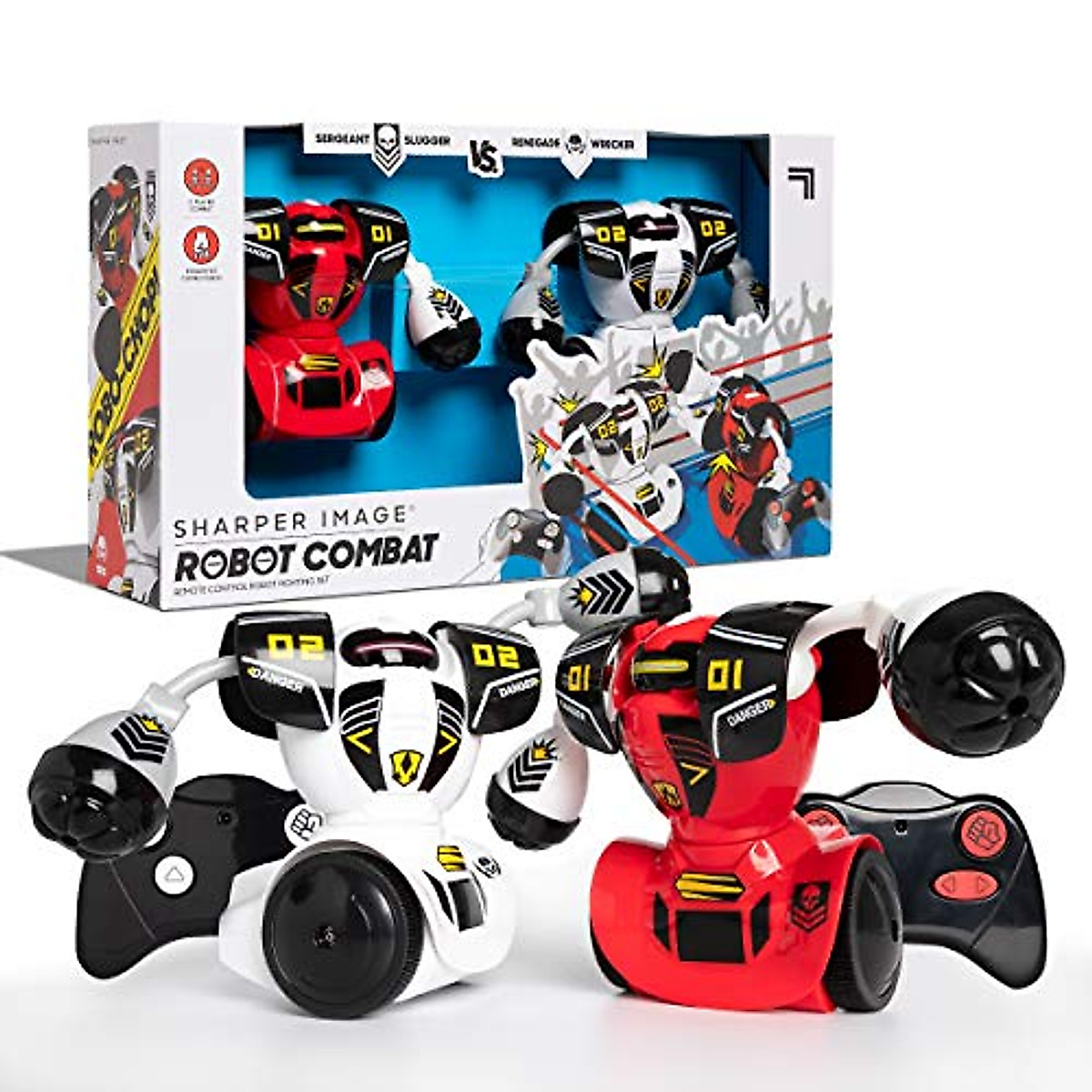 Sharper Image Remote Control Robot Multiplayer Combat Set, Red & White