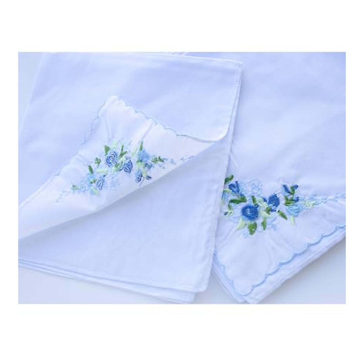 La closure Vintage Floral Cotton Embroidered Ladies Handkerchiefs 6PCS