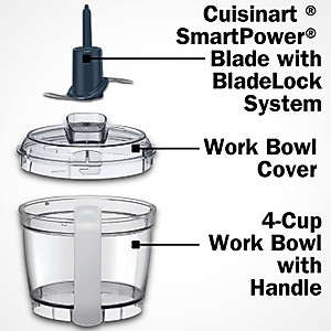 Cuisinart MCH-4 Core Custom 4-Cup Mini Chopper, White and Stainless