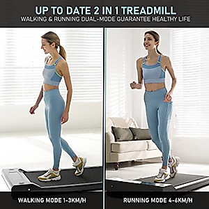 Gallelife Walking Pad, Under Desk Treadmill, 2 in 1 Walkstation Walking Pad Treadmill Portable Desk Treadmill Installation Free with Remote Control Walking and Jogging Machine for Home/Office