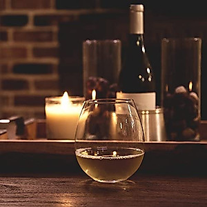 Big Betty - Premium XL Stemless Jumbo Wine Glass Set – Oversized Wine Glasses, Each Holds an Entire Whole Bottle of Wine or Champagne – Elegant Glassware Set of 2 - Clear