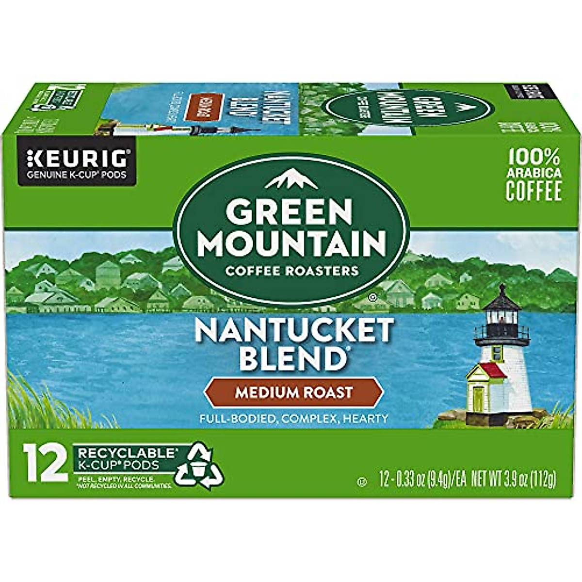 Green Mountain Coffee Roasters Nantucket Blend Keurig Single-Serve K-Cup Pods, Medium Roast Coffee, 12 Count