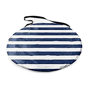 ONIVA - a Picnic Time brand - Manta Portable Beach Tent - Pop Up Tent - Beach Sun Shelter Pop Up, (Navy Blue & White Stripe)