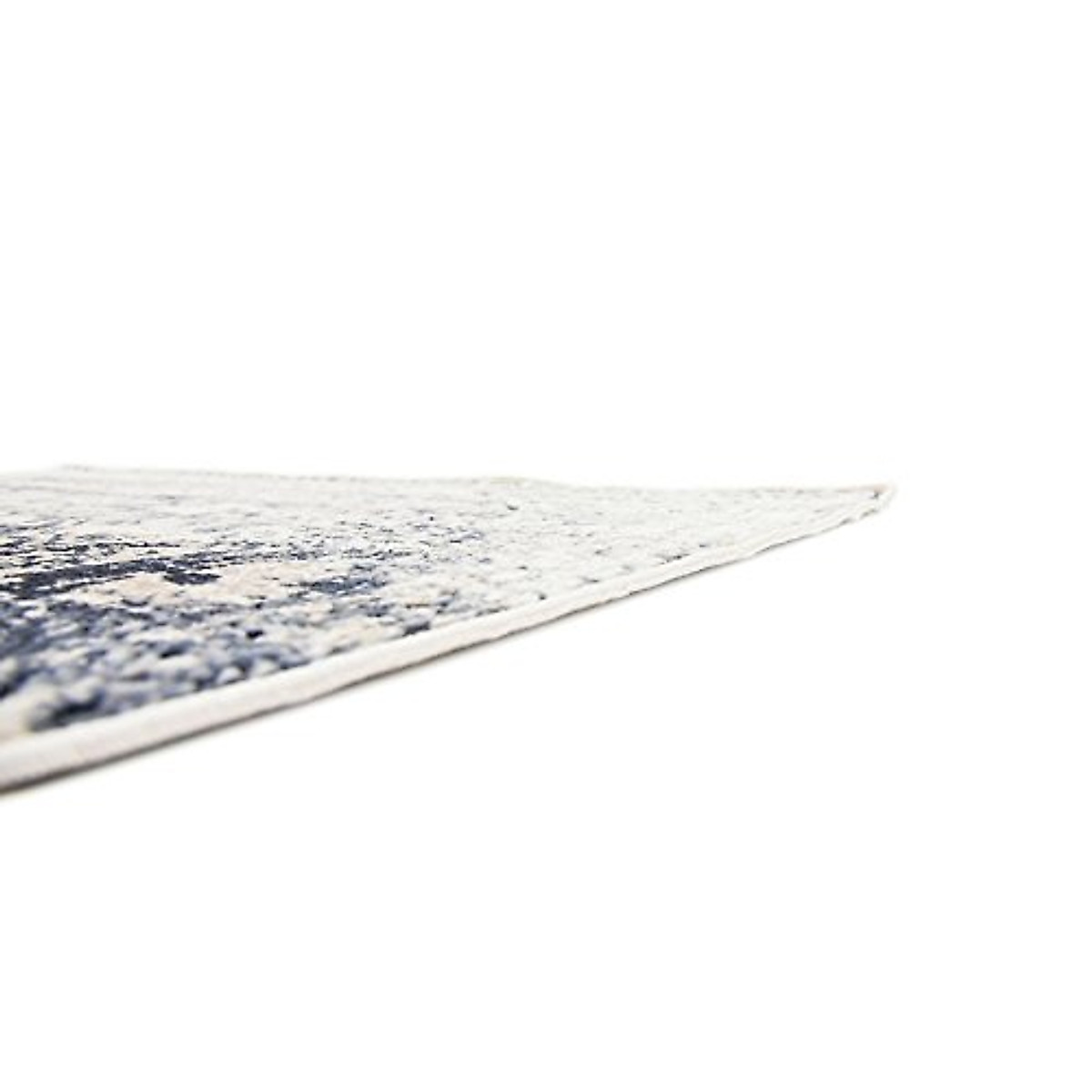 Unique Loom Chateau Collection High-Low Pile, Vintage, Traditional, Distressed, Medallion Area Rug (4' 0 x 6' 0 Rectangular, Beige/Navy Blue)