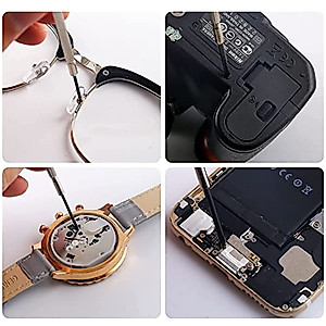 Magnetic Eye Glass Repairing Kit, Sunglasses Eyeglass Repair Kit with Eyeglass Screws，Include 10 Pairs of Screw-in Nose Pads, Screws, Screwdrivers, Tweezer and Cleaning Cloth for Glasses