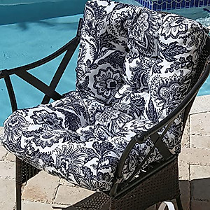 Classic Accessories for Vera Bradley Outdoor Chair Cushion, 21 x 19 x 22.5 x 5 Inch, Java Navy, Outdoor Chair Cushions, Patio Chair Cushions, Patio Cushions