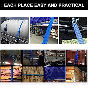 Axle Straps 10000 Lbs Break Strength 3335 Lbs Working Load Blue Car Axle Straps for Race Car Hauler Tow Truck 4x4 Off-Road,4 Pack (2 Inch by 24 Inch)