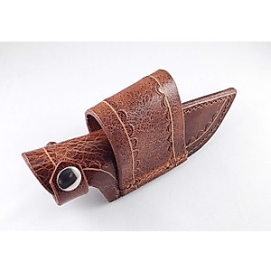 Custom Leather Sheath for Schrade Old Timer Sharpfinger 152ot Knife | Cross Draw Fits Right or Left-Hand Side | Tough and Durable | Sheath ONLY (Antique Brown)