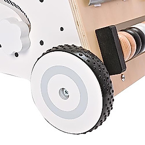 MARKVILLE Wooden Baby Walker with Wheels, Adjustable Baby Activity Center Walker Push and Pull Toy, Learning Walker for Baby Boys and Girls Natural Wood Toddler Toys Baby Gift Develops Motor Skills