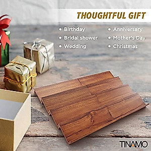 Tinamo Acacia Spice Rack Organizer for Drawer - Wooden Tray Spice Racks Organizer for Cabinet Storage Shelf - 4 Tier Spice Drawer Organizer 64 Jars ( Acacia Wood)