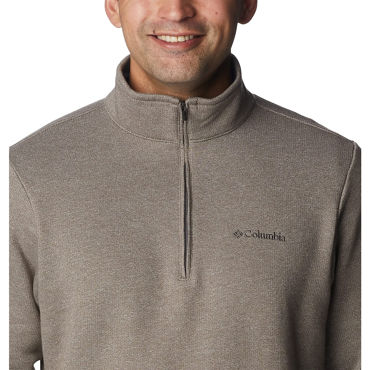 Columbia Men's Great Hart Mountain III Half Zip, Boulder Heather, Large