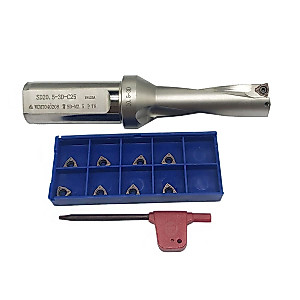 GBJ WC- Φ20.5-3D-C25 +10pcs WCMX040208FN Indexable U Drill Inserts Holder Fast Water Jet Drill Violent Drill WPD Series (WPD-Φ20.5-3D-C25+WCMX040208)