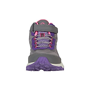 Merrell Moab Speed Mid Alternative Closure Waterproof Hiking Boot, Grey/Pink/Purple, 5 US Unisex Big Kid