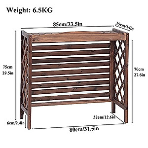 YPINKZ Wooden Air Conditioner Hider Fencing,Wood Air Conditione Flower Stand,Wood Air Conditioning Privacy Screen,Brown,100x43x94cm,110x50x105cm (Size : 85x35x75cm(33.5x14x29.5in))