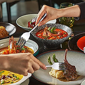 Serving Spoons Set（2023 New）Stainless Steel Serving Utensils Include Serving Spoon Slotted Spoon Serving Forks for Buffet, Parties, Catering and More (Silver)