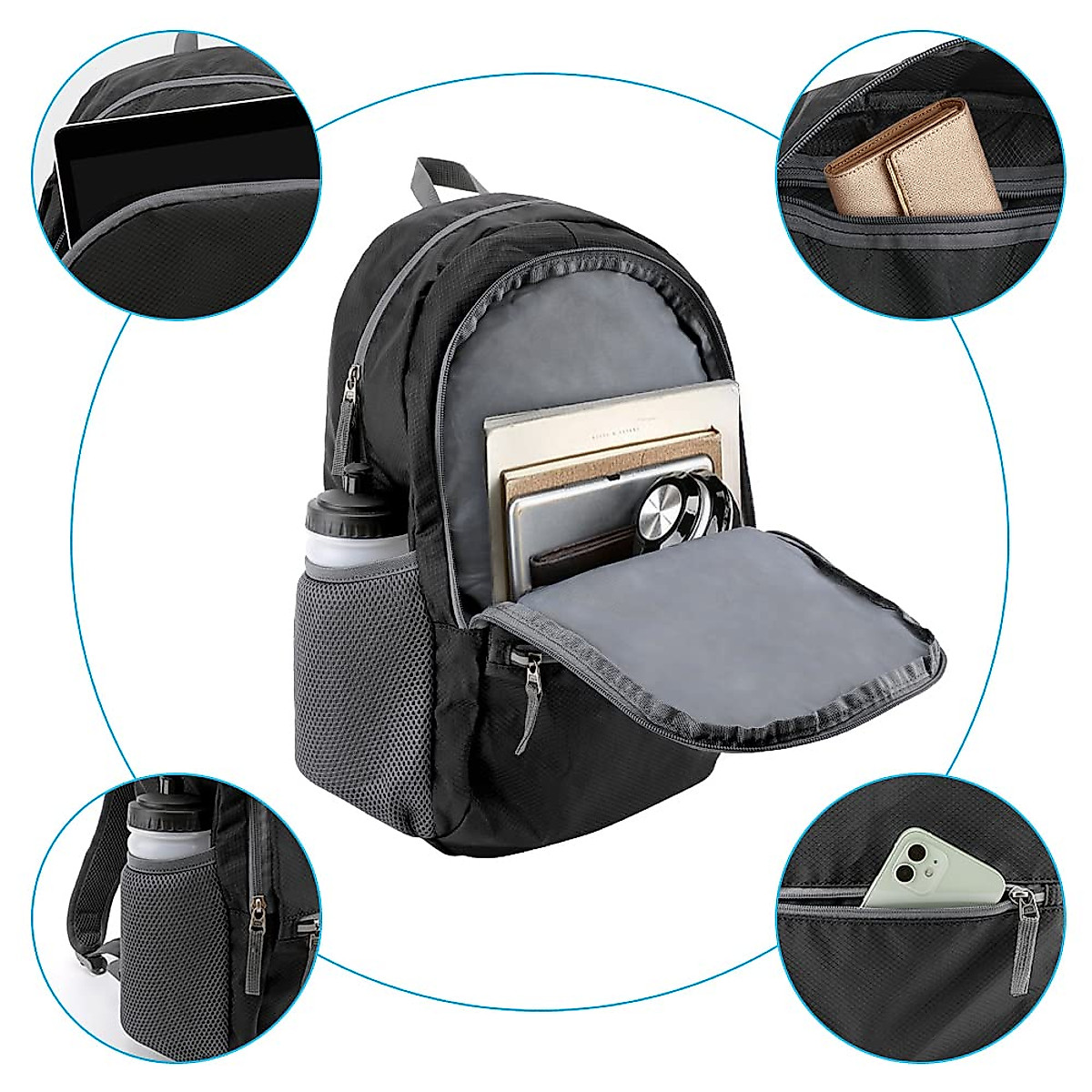 Globalstore 30L Packable Travel Hiking Backpack Daypack Lightweight Waterproof for Hiking Backpacking Camping Traveling