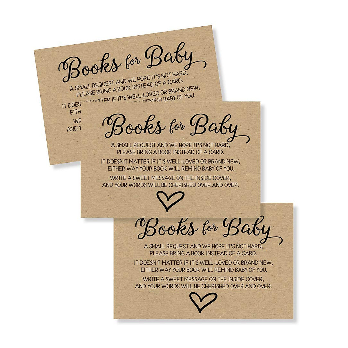 All Ewired Up 50 Gender Neutral Kraft Baby Shower Book Insert Request Cards (50-Cards)
