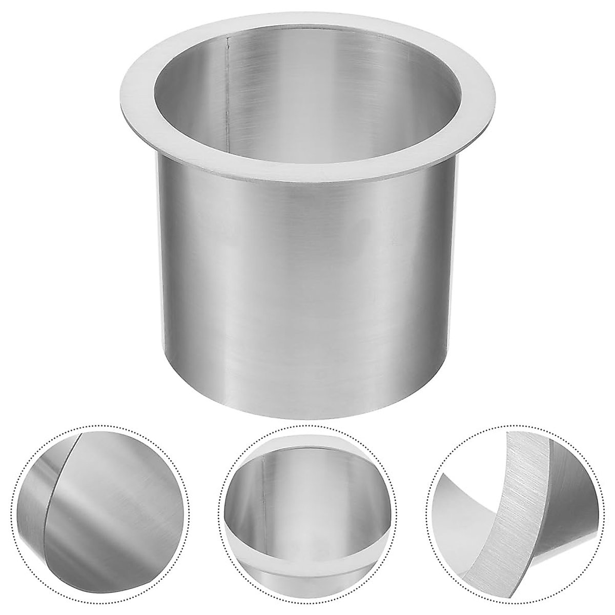 ABOOFAN Drop-in Trash Chute Stainless Steel Round Countertop Trash and Waste Chute Built-in Trash Can Waste Bucket Bottomless Embedded Trash Bin for Home Restaurant