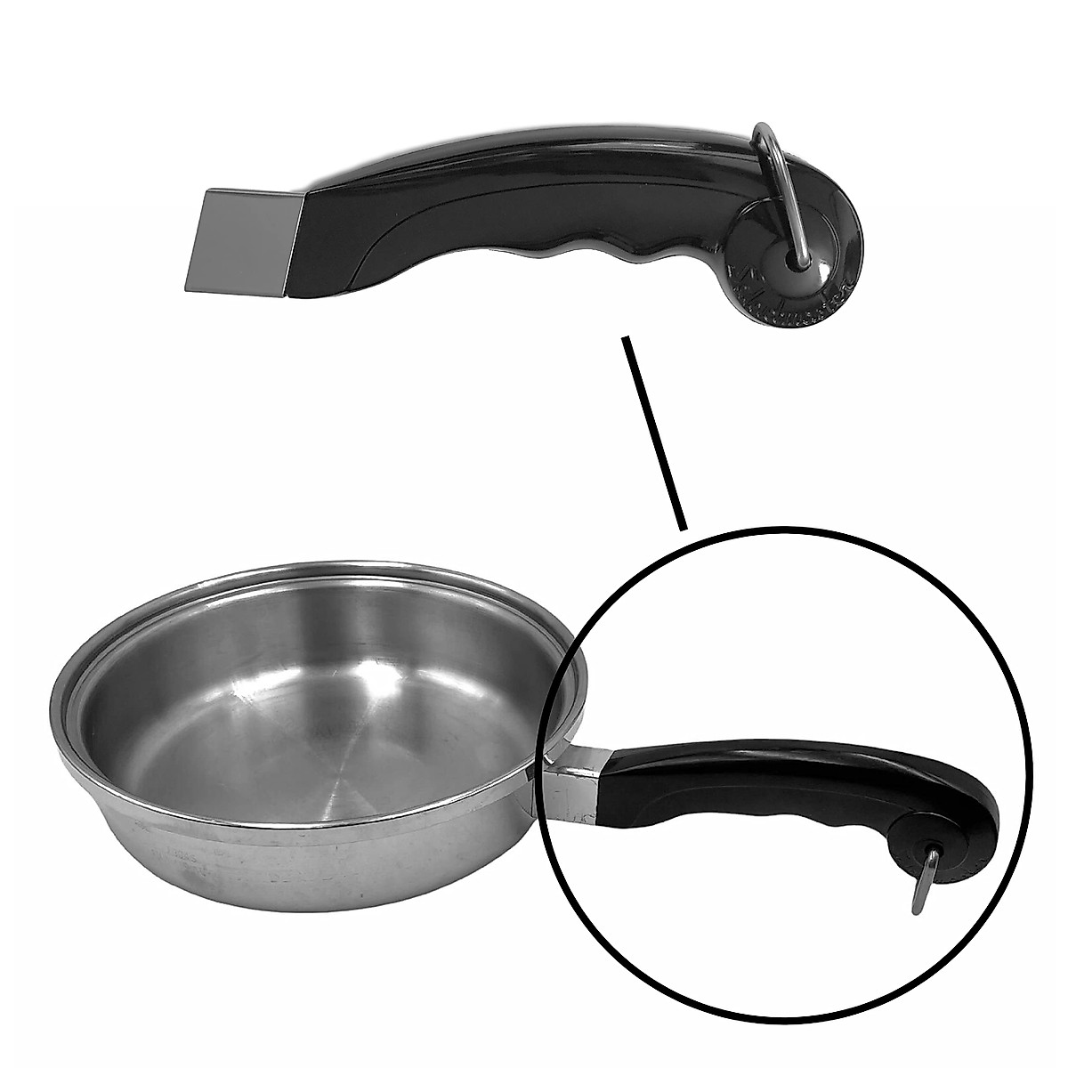 Saladmaster (1 Replacement 7" Long Handle with Metal Band for Skillets & Pans (1965-1994)