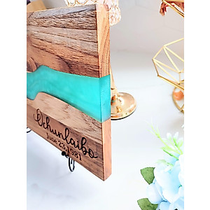 Personalized Wood Cutting Board with Resin, Custom Wedding Gifts, White Epoxy Serving Board, Anniversary Christmas Birthday Gift for Her