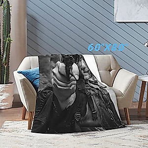 Norman Reedus Flannel Blanket Daryl Dixon Soft Air Conditioner Blanket Anti-Pilling Lap Blanket for Sofa Bedroom Living Room 50x40 inch