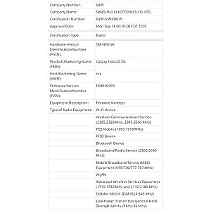 Samsung Galaxy Note 20 5G 128GB N981U Smartphone Mystic Bronze (T-Mobile Locked) - Renewed