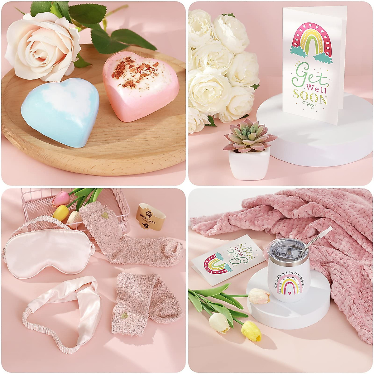 Get Well Gifts for Women,Get Well Soon Care Package Unique Birthday Gifts w/Blanket Tumbler,Self Care Gifts Thinking of You Sympathy Gifts Relaxing Spa Gift Box Basket for Her Sister Best Friends Mom