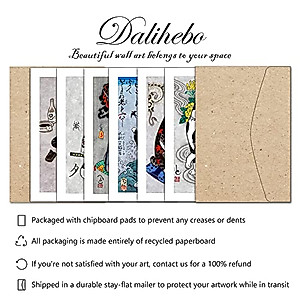 DALIHEBO Japanese Art Tattoo Cat Painting Wall Retro Art Poster Set of 6 Prints UNFRAMED (8x11.8 inch)