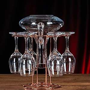 DOITOOL Metal Shelf Brackets Wine Glass Rack Countertop Wine Glass Holder Freestanding Stemware Storage Rack Wine Glass Stand Air Drying Tree Display Hanger for Home Bar Rose Gold Shelf Holders